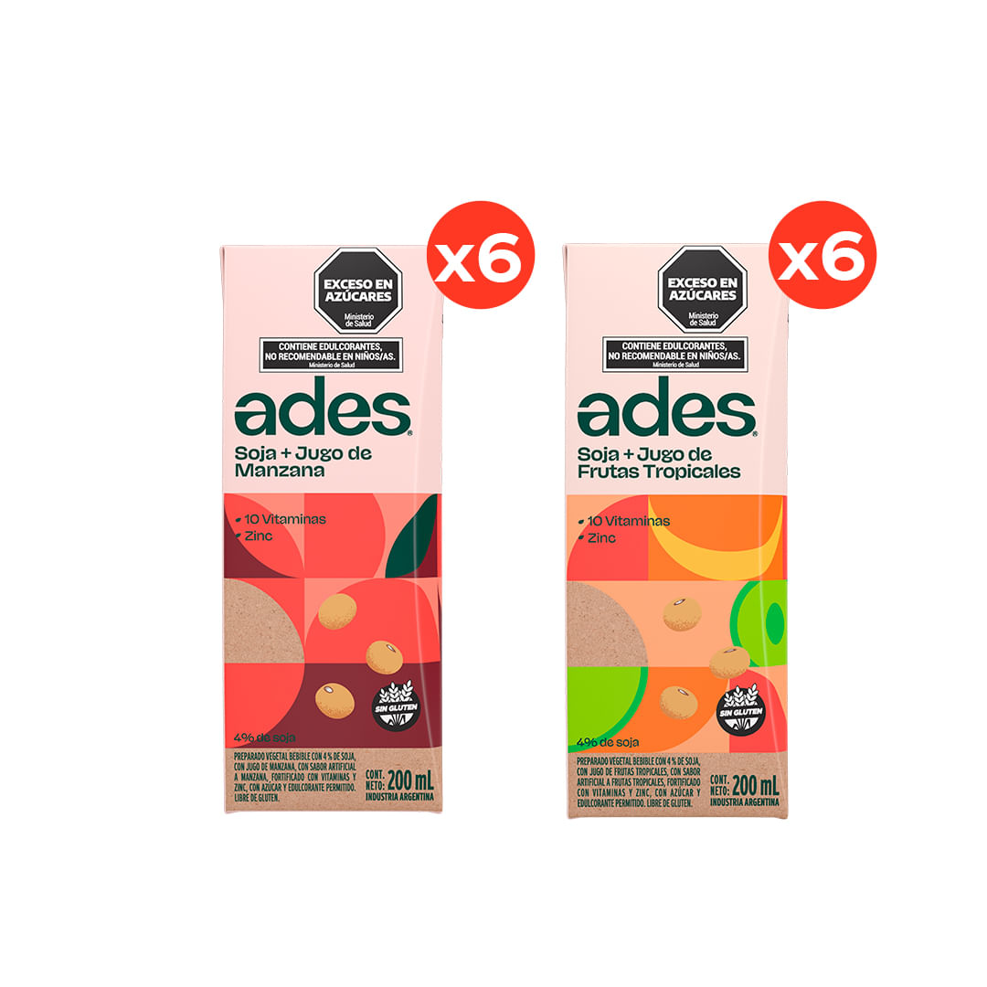 Ades Manzana 200ml x6 + Ades Tropical 200ml x6